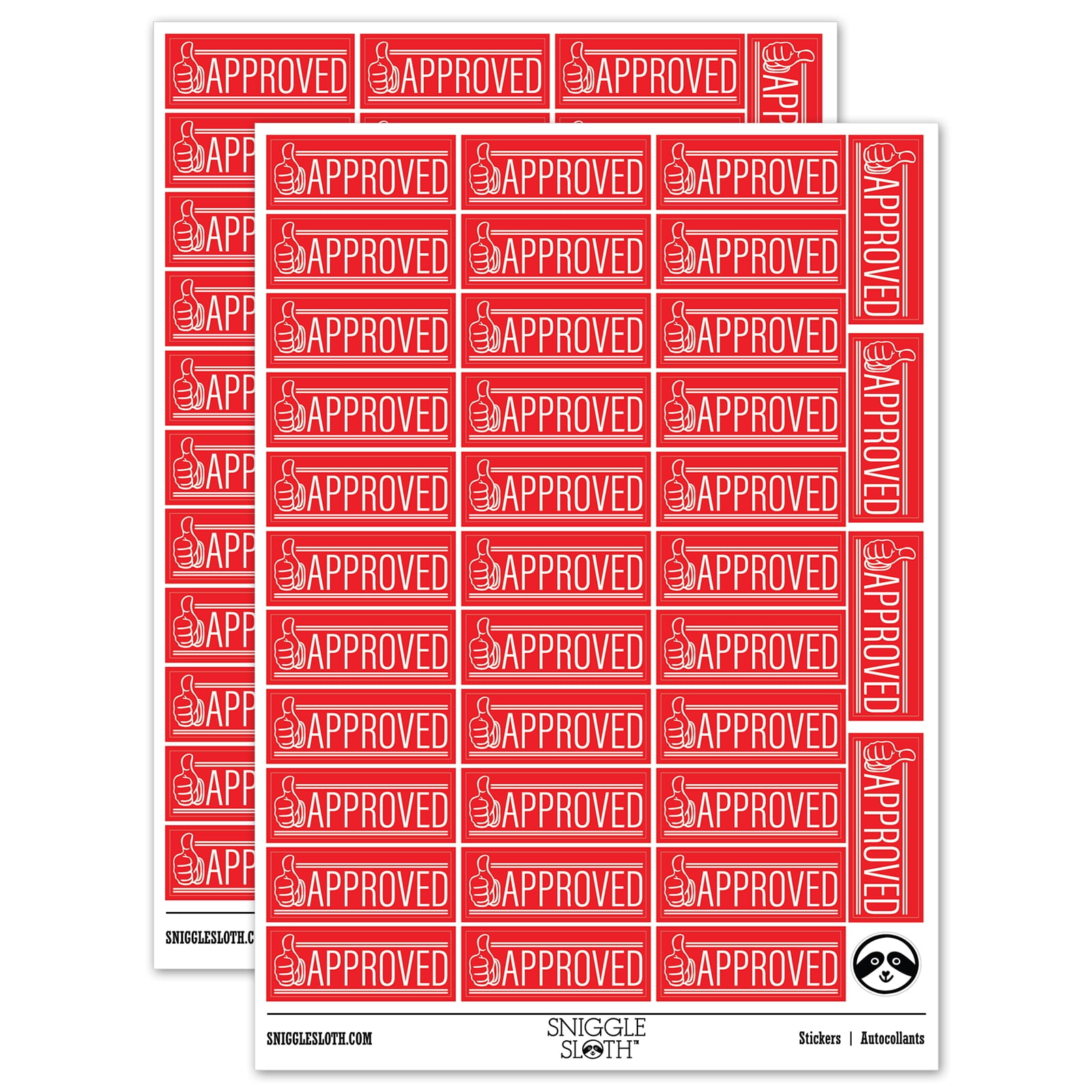 Approved Thumbs Up Sticker Set - Red - Matte Finish - 1.5" Small ...