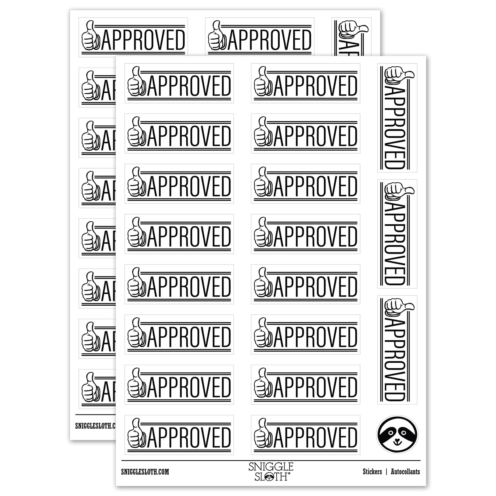 Approved Thumbs Up Sticker Set - White - Matte Finish - 2.00" Large ...