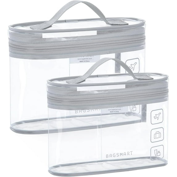 Approved Toiletry Bag, 2 Pack Clear Makeup Cosmetic Bag Organizer ...