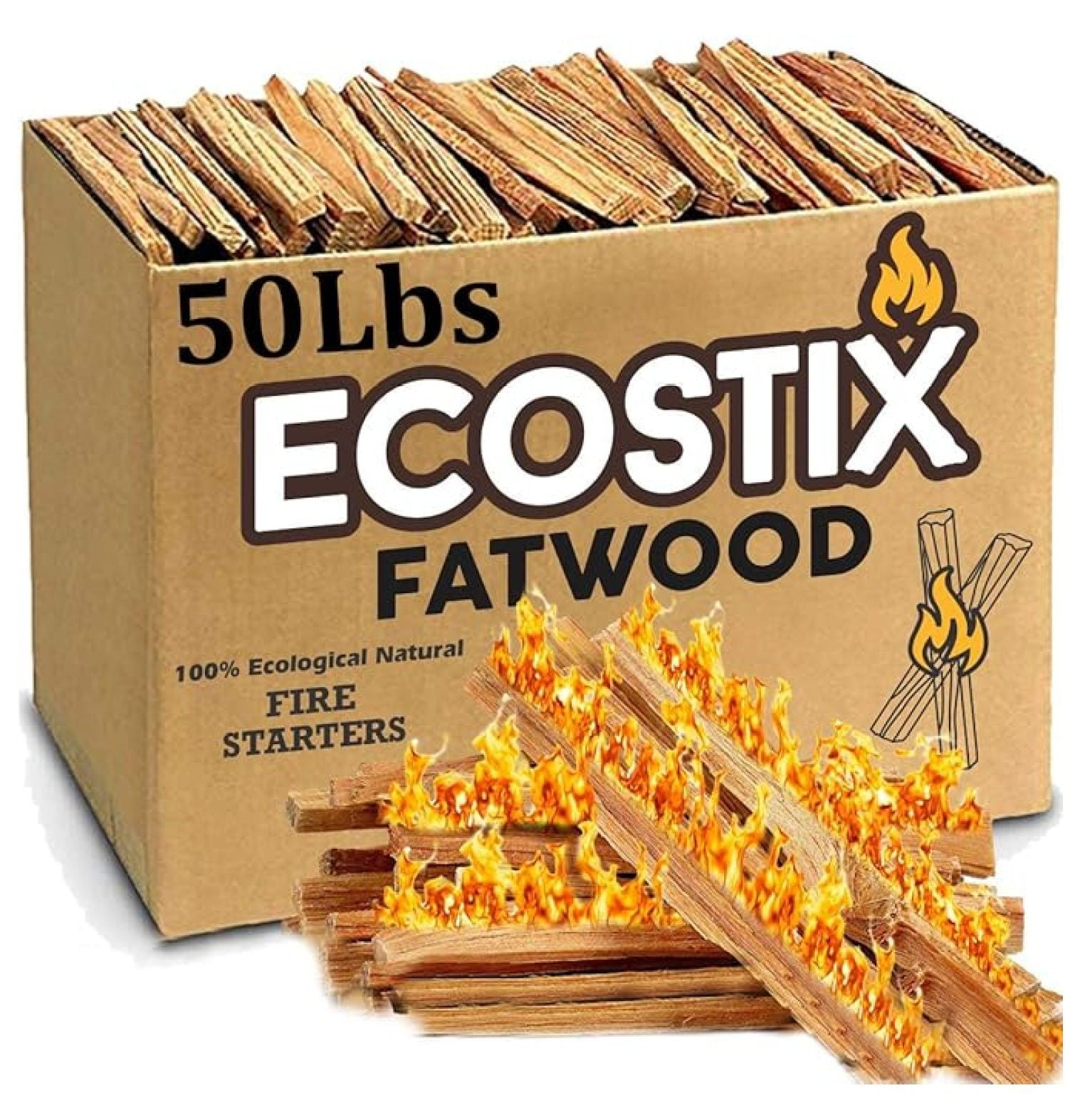 Approx. 120 Eco-Stix Fatwood Fire Starter Kindling Firewood Sticks ...