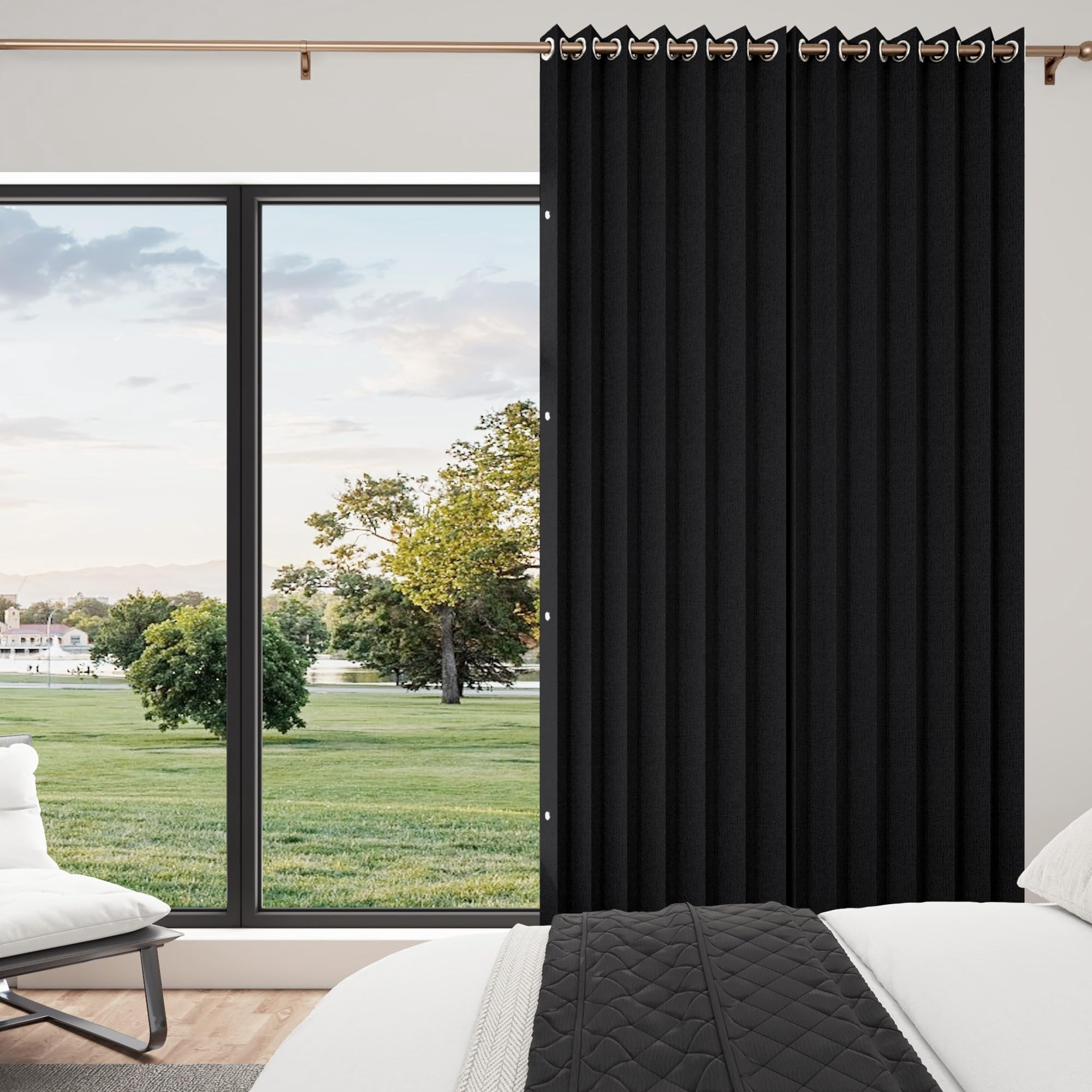 Approximate Pinch Pleated Curta Light Blocking Faux Linen Pleat ...