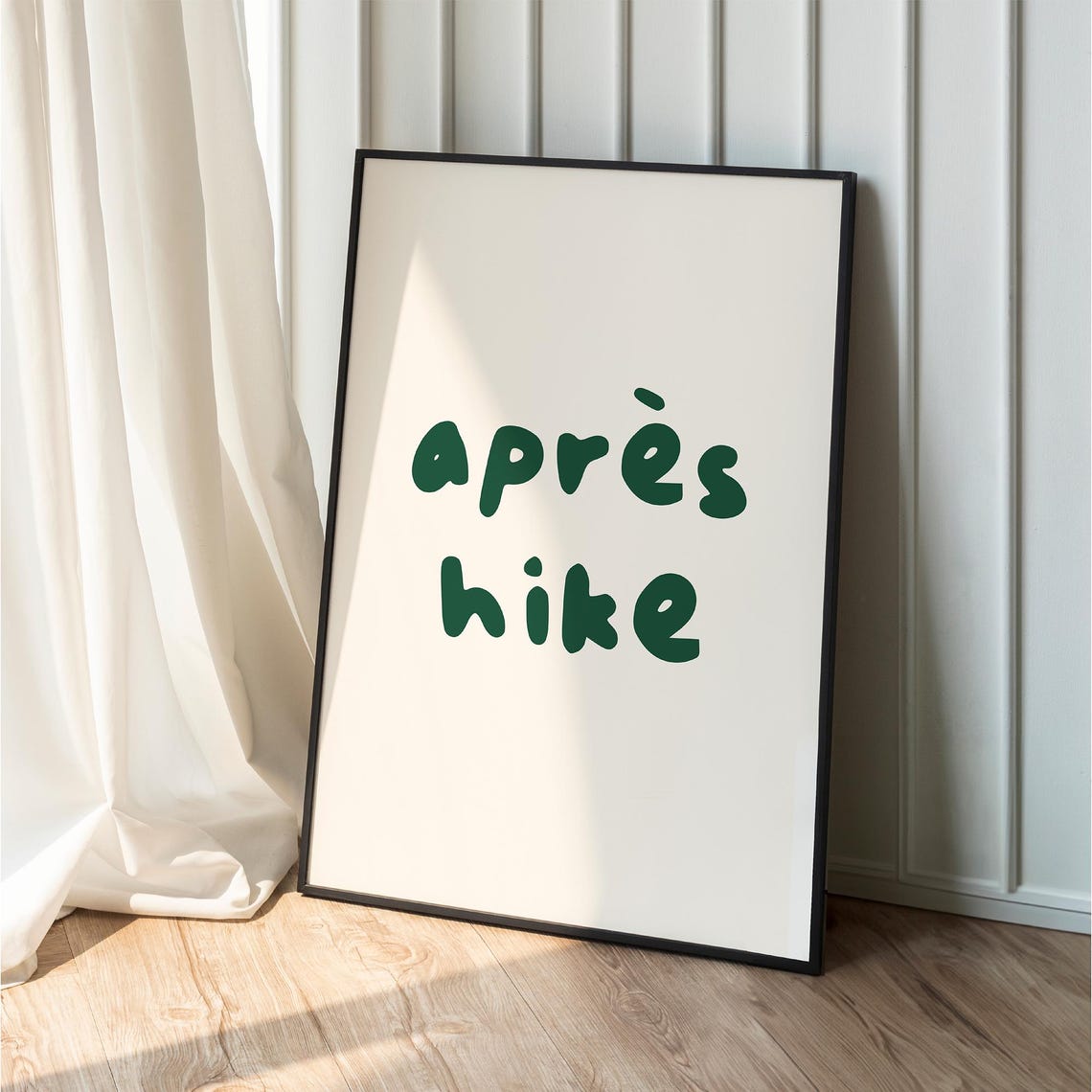 Aprã¨S Hike Print, Retro Green Typography, Outdoor Adventure Wall Art ...