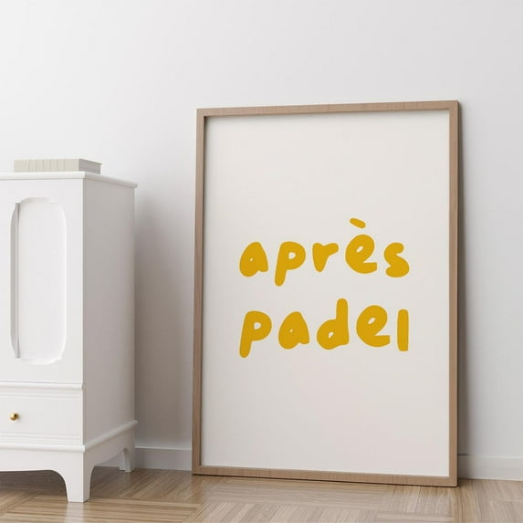 Après Padel Wall Art Print, Paddle Yellow Fun Tennis Sports Print Home ...