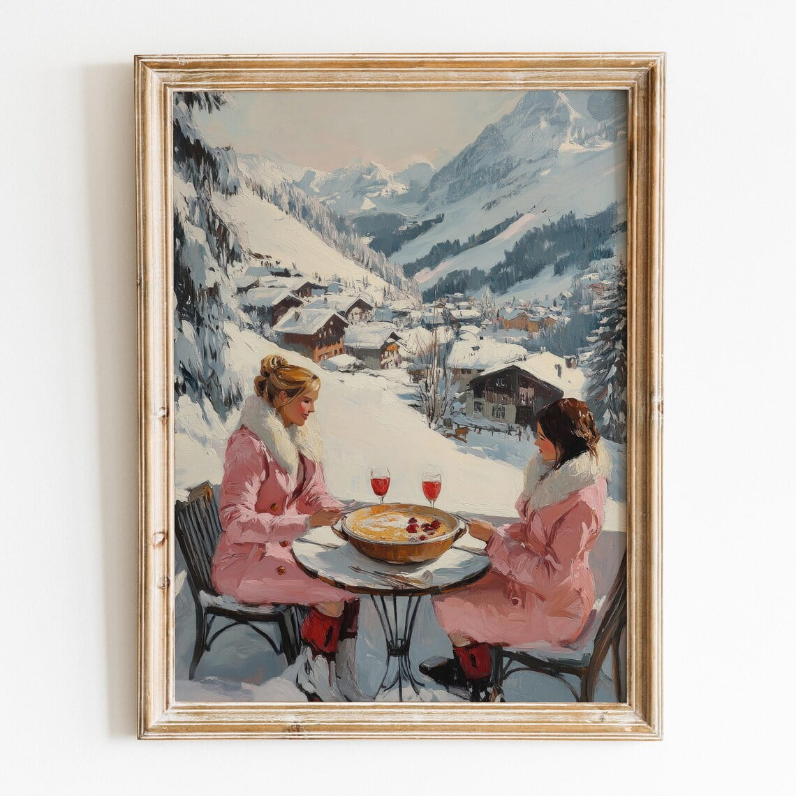 Aprés Ski Girly Wall Art, Cheese Fondue Poster, Preppy Ski Wall Decor ...