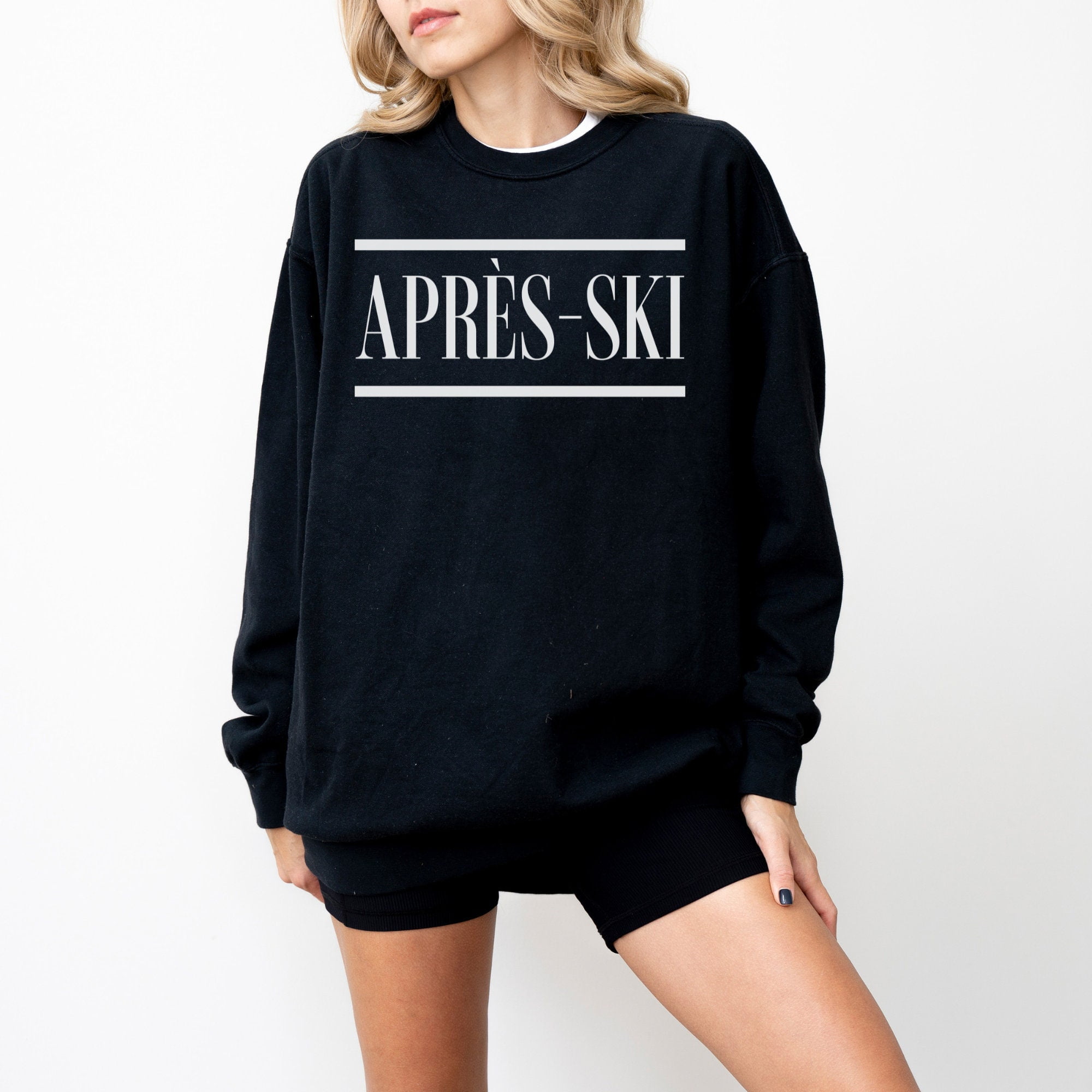 Après-Ski Lightweight Crewneck Cotton T-Shirt Retro Style Skiing Outfit ...