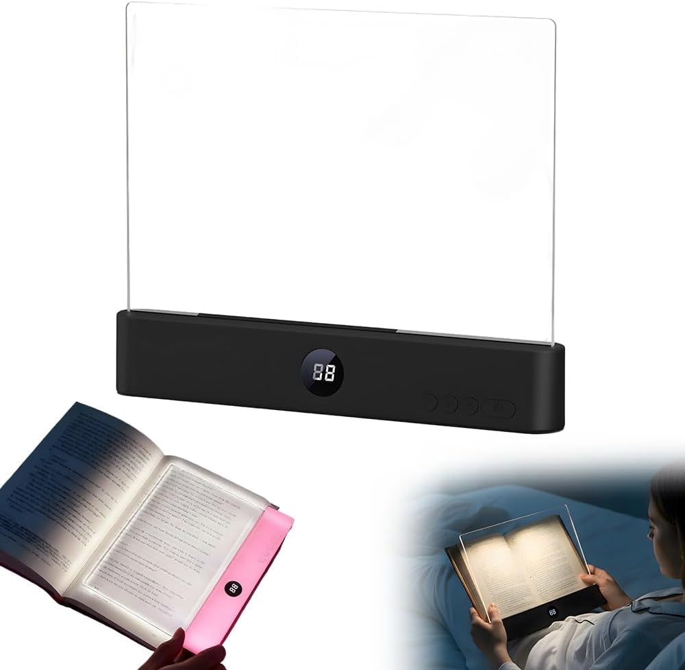 AprYew Book Light, 2026 New Rechargeable Clear LED Flat Book Lights for ...