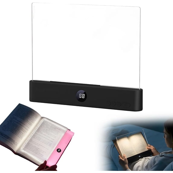 AprYew Book Light, 2026 New Rechargeable Clear LED Flat Book Lights for ...