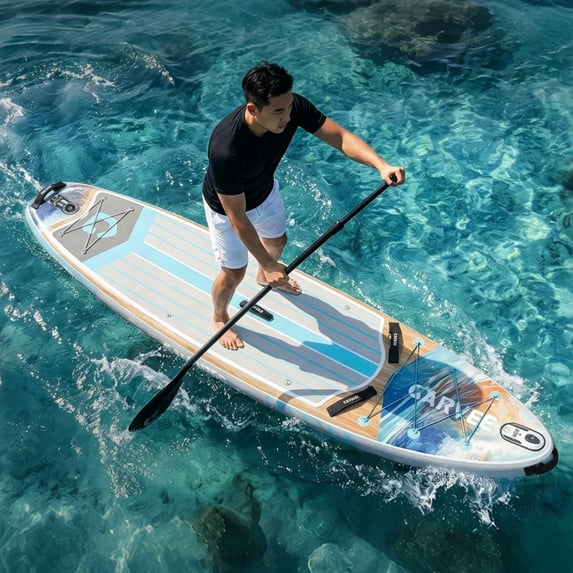 Aprafie Stand up Paddle Board, 10.6ft Inflatable Paddle with Adjustable ...