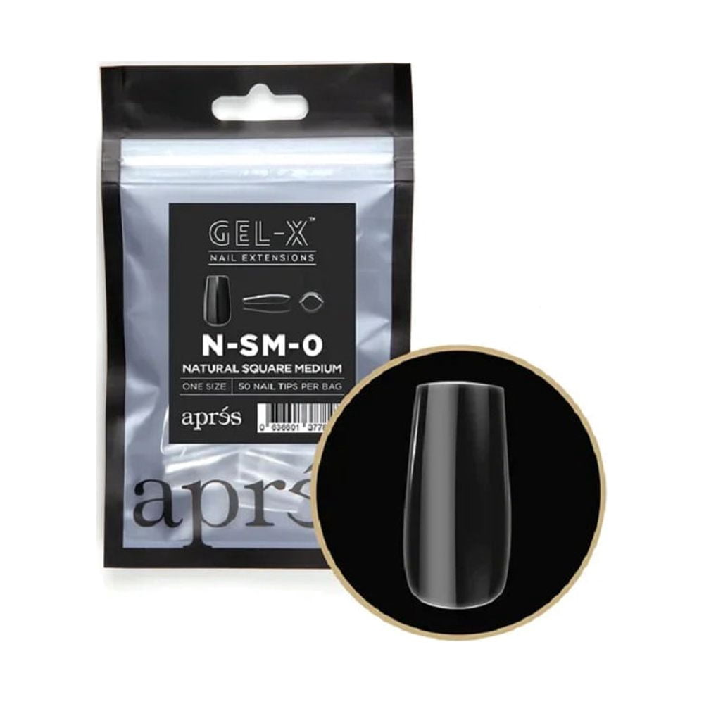 Apres Gel-X Nail Extensions N-SM-00 Natural Square Medium Tips Size: 0 ...