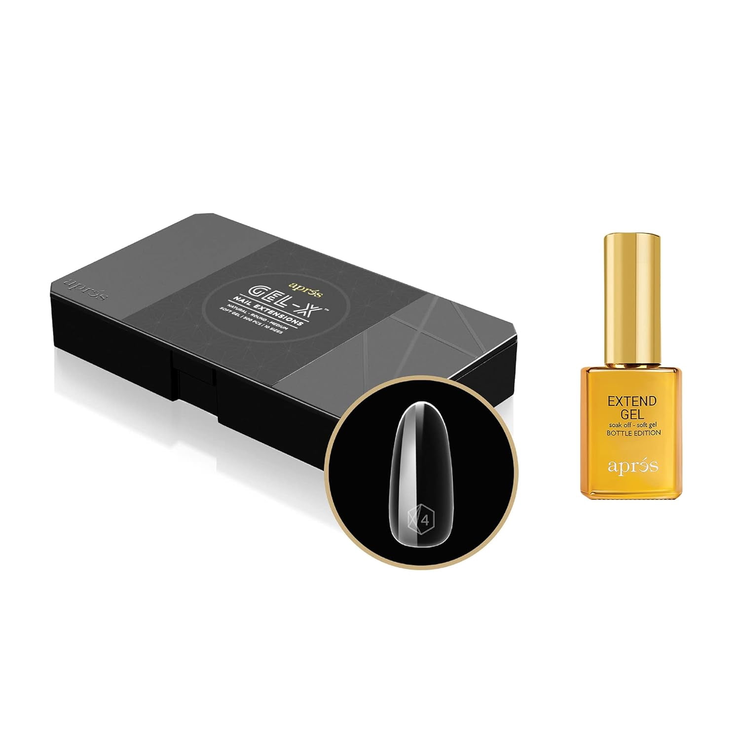 Apres Gel-X Nail Extensions Natural Round Medium 10 sizes 500 Pcs ...