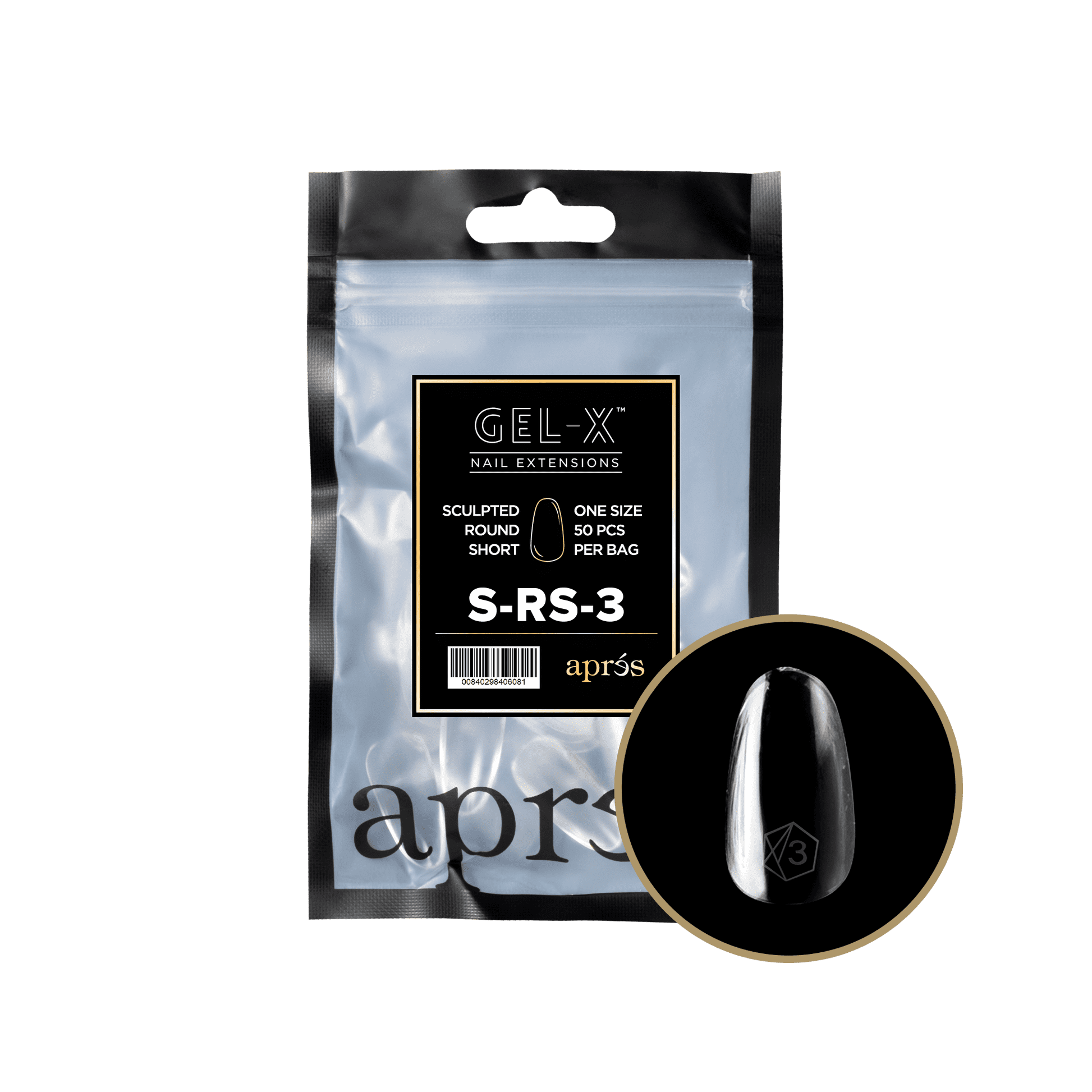 Apres Gel-X Nail Extensions S-RS-3 Sculpted Round Short Tips Size: 3 ...