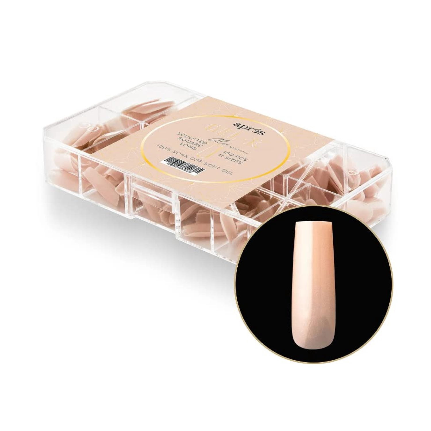 Apres Gel-X Neutrals Alex - Box of Tips 150pcs (Sculpted Square Long ...