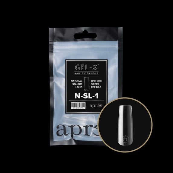 Apres Gel-X® Refill Bag 50 tips Natural Square Long - Walmart.com