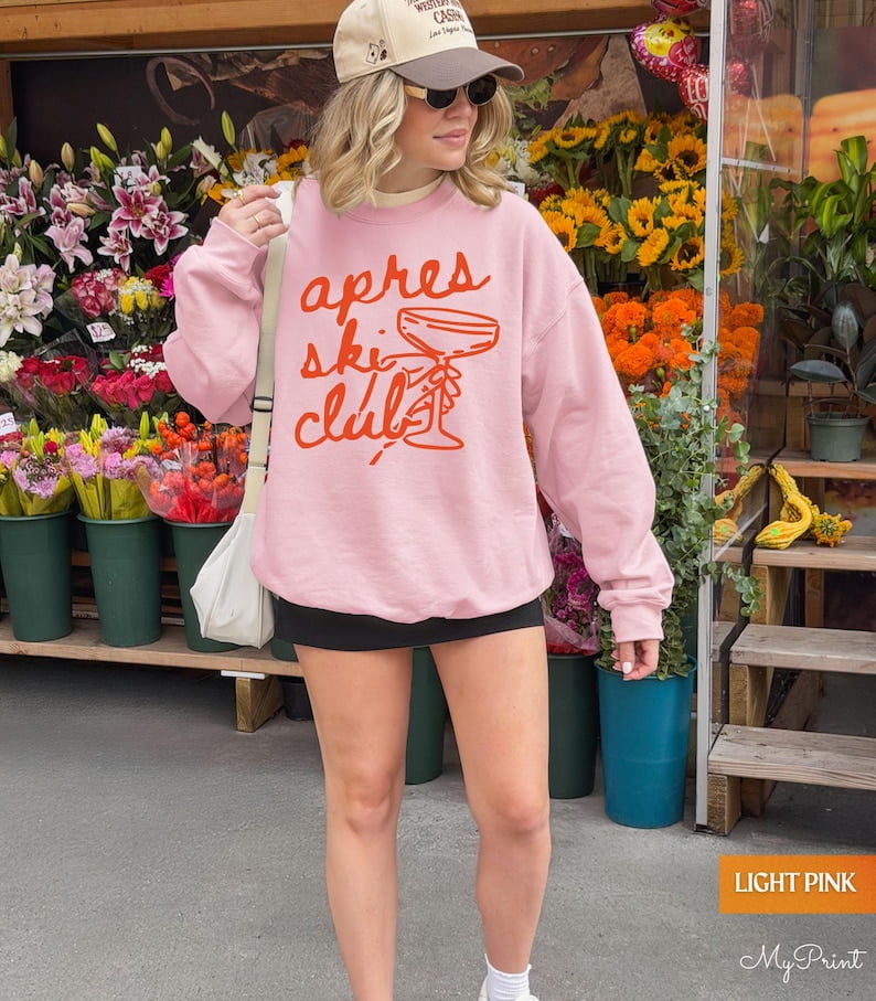 Apres Ski Club Crewneck, Cozy Winter Crewneck, Retro Ski Sweatshirt ...