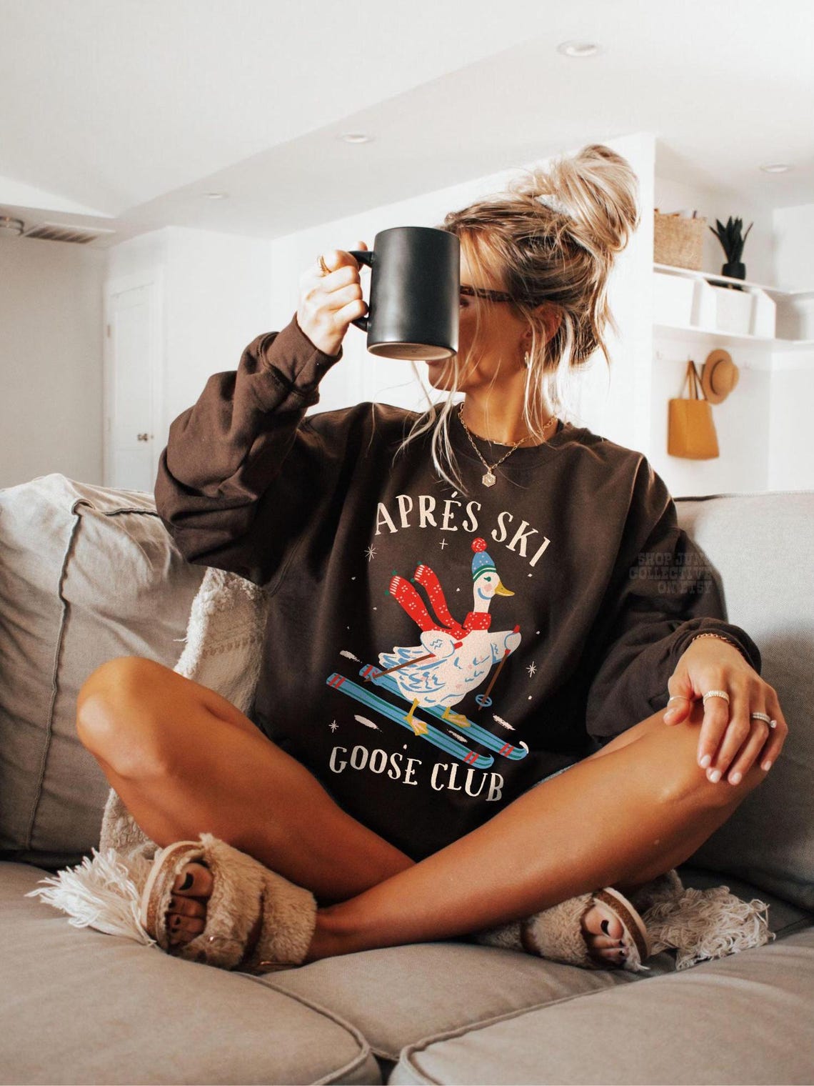 Apres Ski Sweatshirt Goose Ski Club Ski Whimsical Ski Crewneck Ski ...