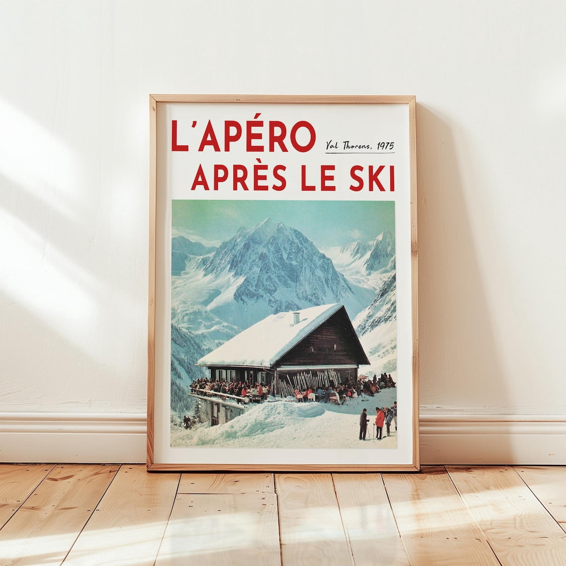 Apres Ski Vintage Alpine Mountain Chalet Terrace Snowy Peaks Wall Art ...