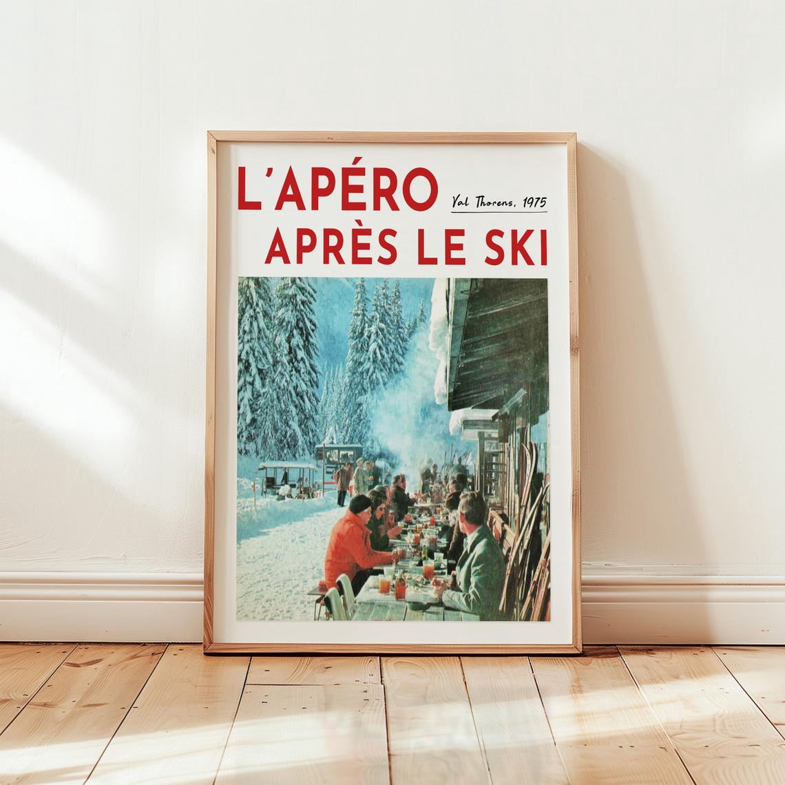 Apres Ski Vintage Snowy Alpine Cafe Scene Winter Mountain Wall Art ...