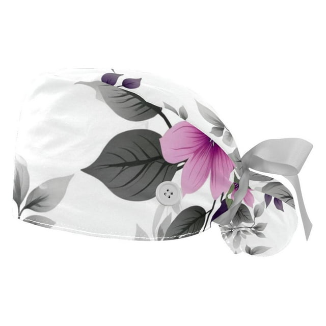 Aprico tbranch flowers，Scrub caps women,Scrub caps women satin lined ...