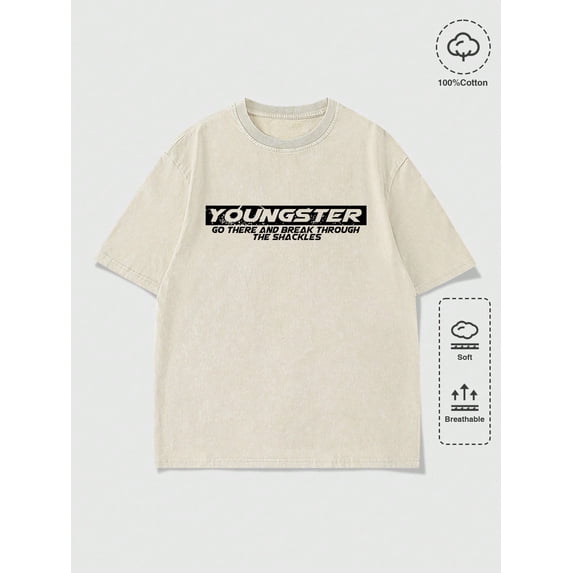 Apricot 100% Cotton Graphic T-Shirt, Oversized Crew Neck, Streetwear ...