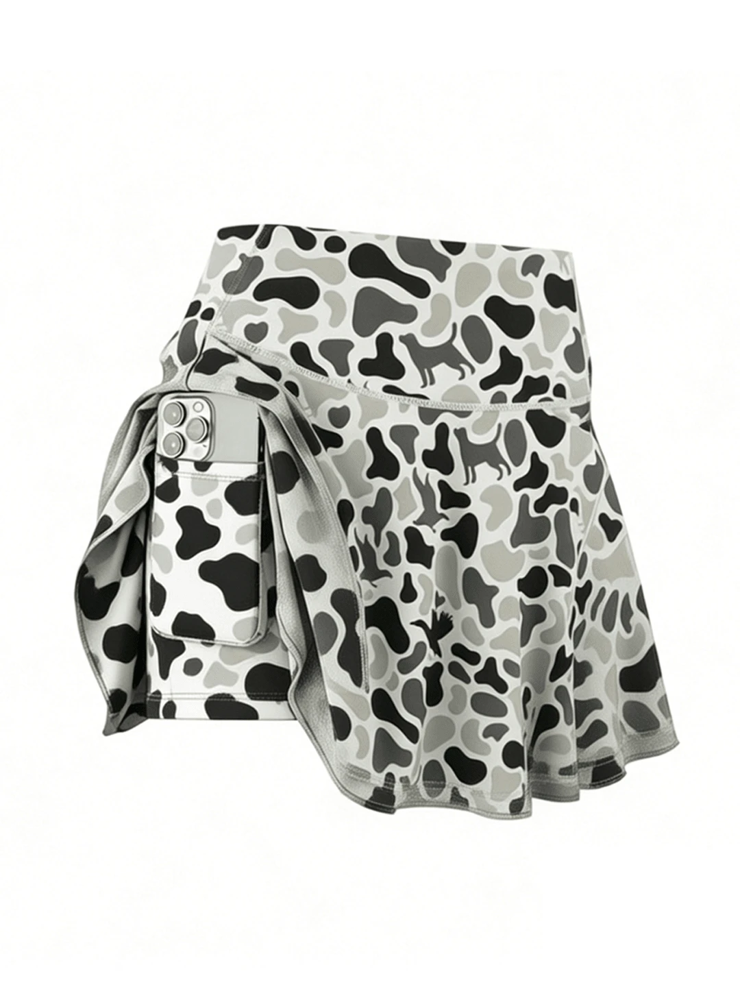 Apricot Camo Print High-Waist Wrap Skort With Side Pocket - Walmart.com