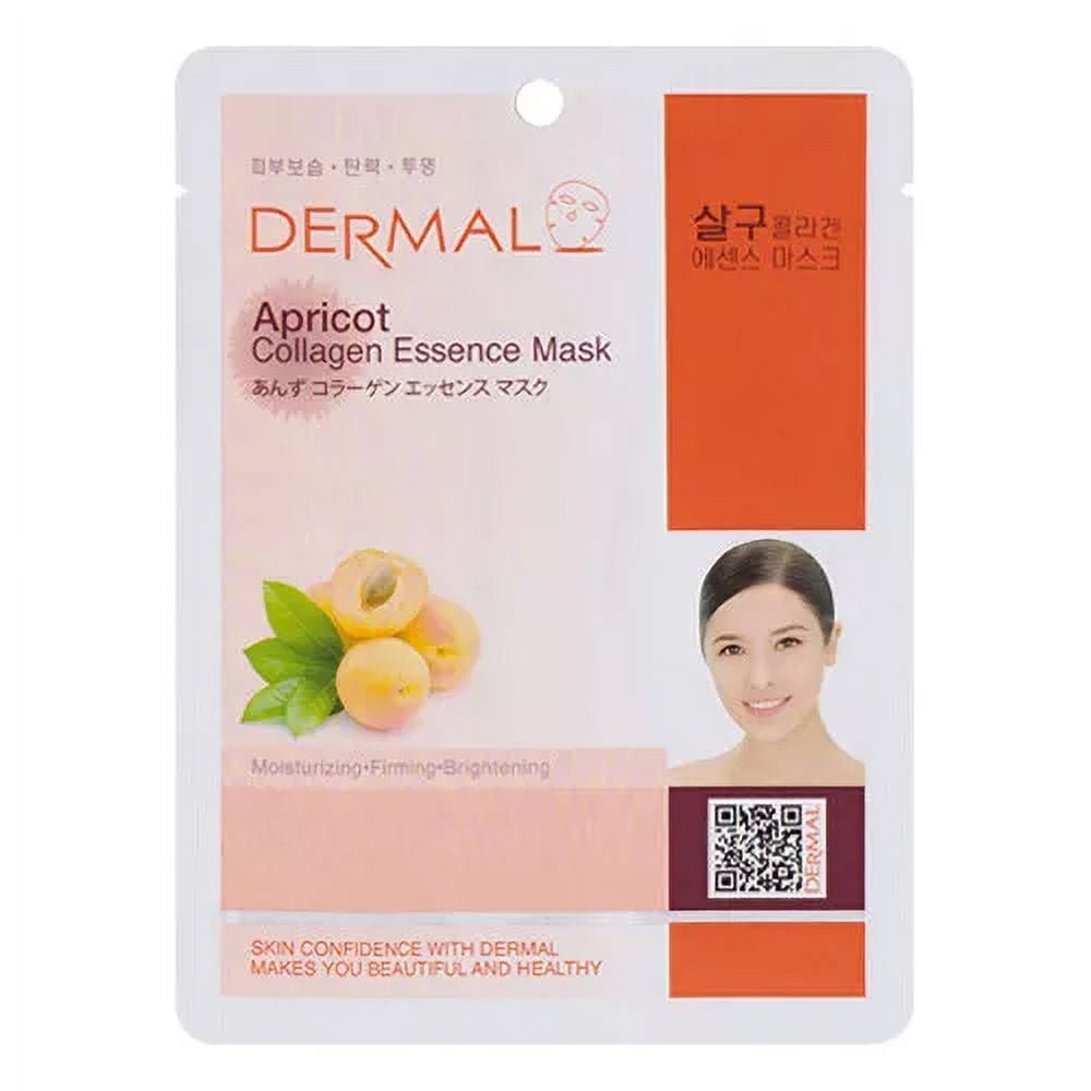 Apricot Collagen Infused Full Face Sheet Mask – 12 Pack | Brightening ...