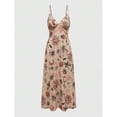 Apricot Hippie-Style Palm Tree & Sun Print Long Sundress With Spaghetti ...