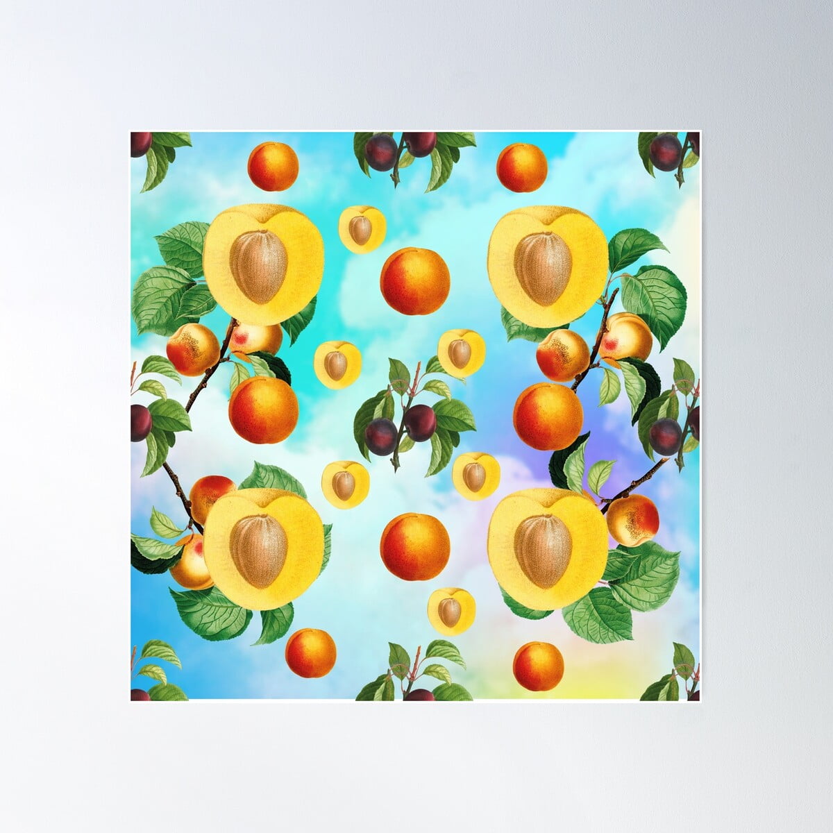 Apricot Pattern On Blur Background Poster Wall Art, Modern Wall Decor ...