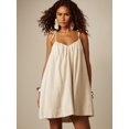 Apricot Smock Mini Dress With Tie Shoulder Loose Flowy Sundress For ...