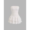 Apricot Textured Knit Solid Color Mini Tube Dress With Tiered Ruffle ...