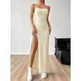 Apricot Womens Solid High Slit Spaghetti Strap Maxi Dress - Walmart.com