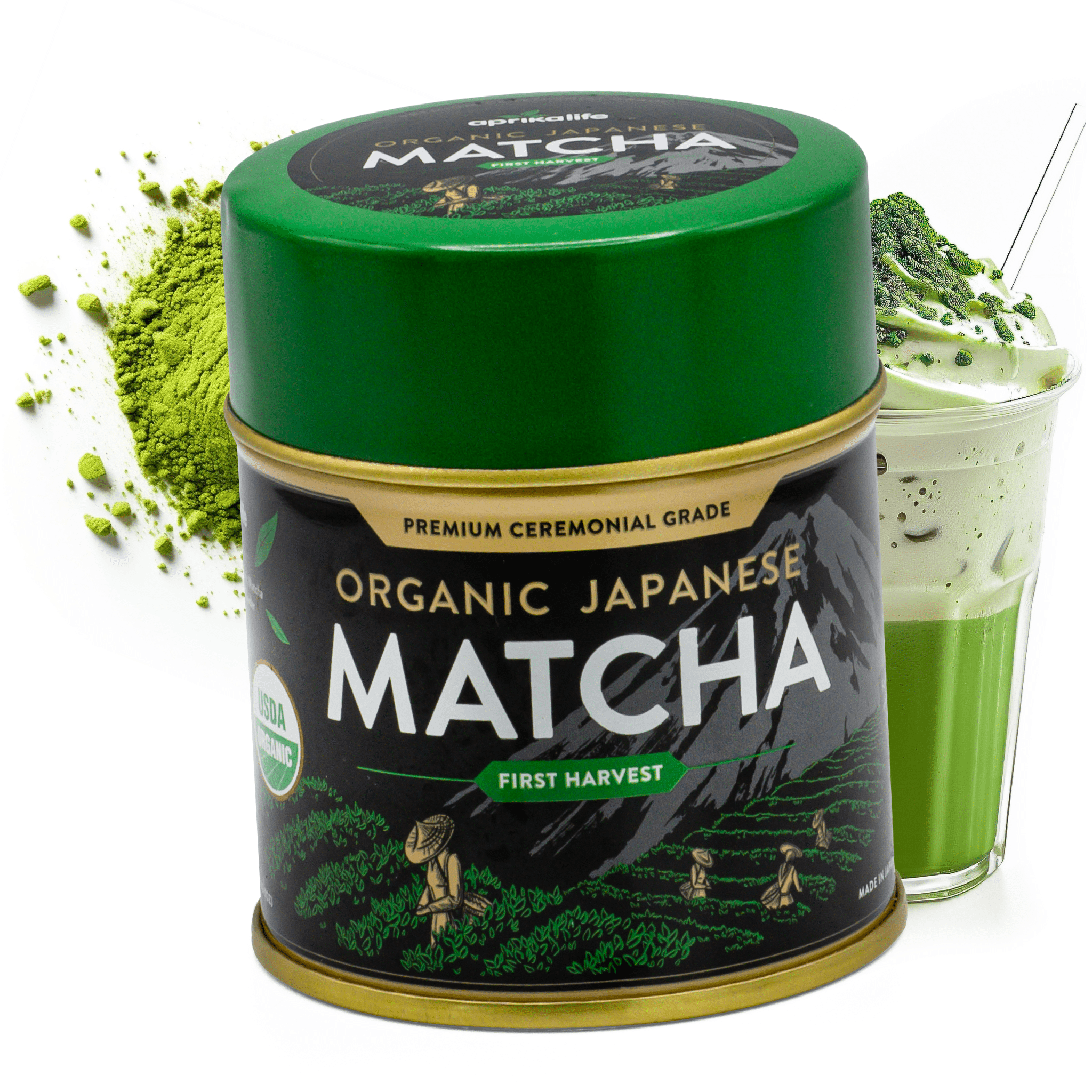 Aprika Life Japanese Ceremonial Matcha Green Tea Powder USDA & JAS ...