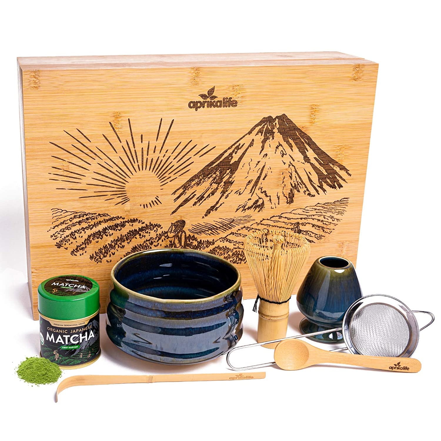 Aprika Life Matcha Tea Set - Gift Set with Organic Green Tea Powder and ...