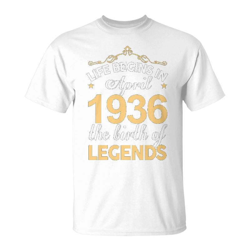 April 1936 Birthday Life Begins In April 1936 V2 Unisex Jersey Crewneck ...