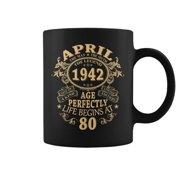 April 1942 The Man Myth Legend 80 Year Old Birthday Gifts Gift For Mens ...