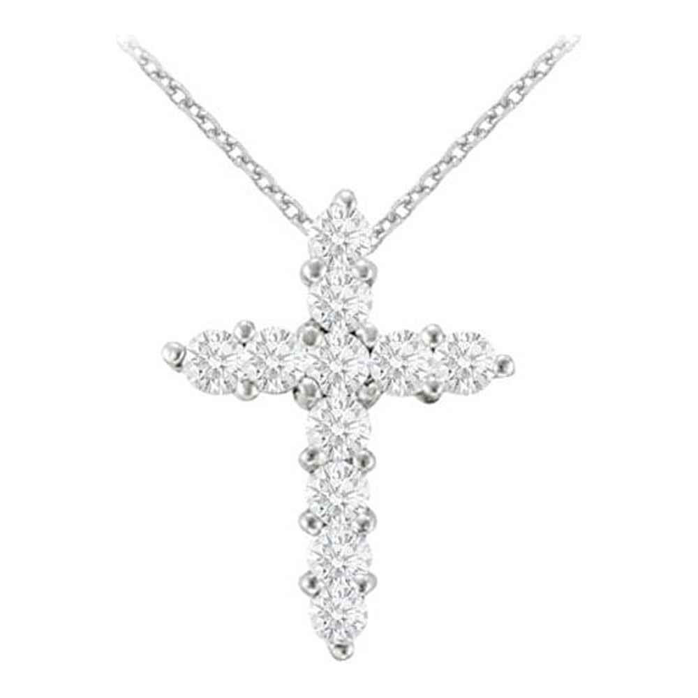 April Birthstone Diamonds Cross Pendant in 14K White Gold - Walmart.com