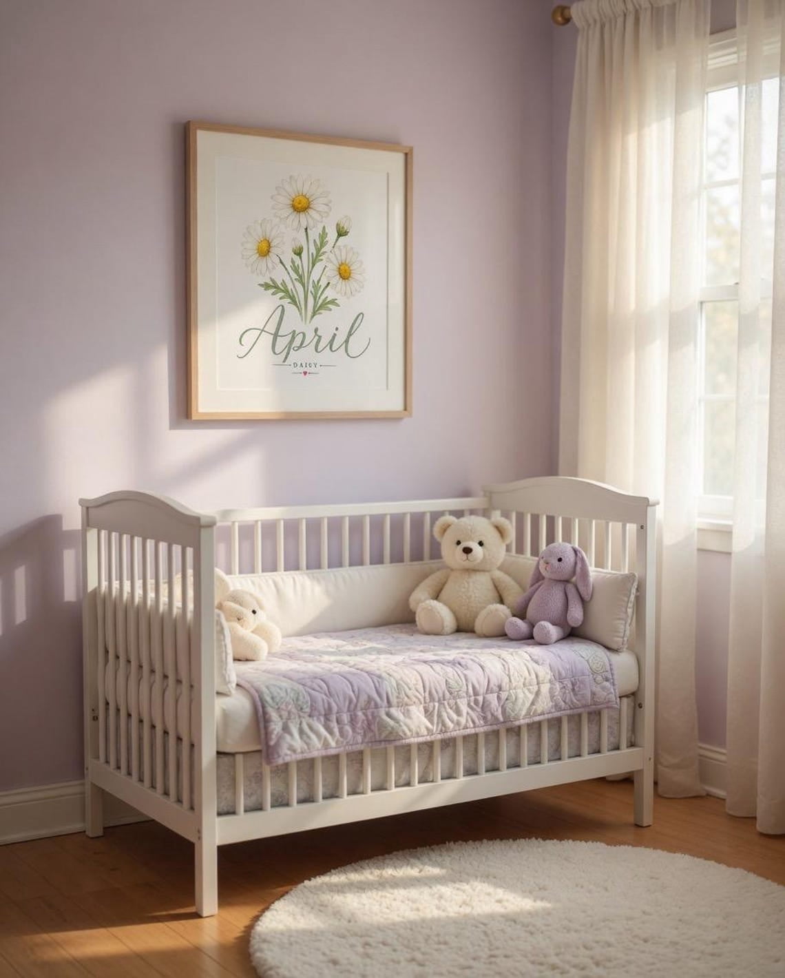 April Daisy Birth Flower Poster, Nursery Wall Art, Unframed Paper ...