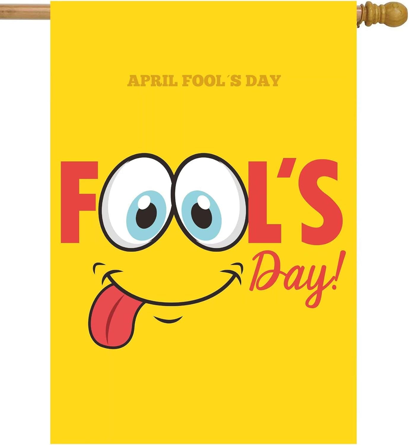 April Fools Day Hipster Funny Yellow Cartoon Humor House Flag 28" x 40 ...