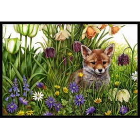 Fox Family Foxes by the Den Indoor or Outdoor Mat, 24 x 36 - Walmart.com