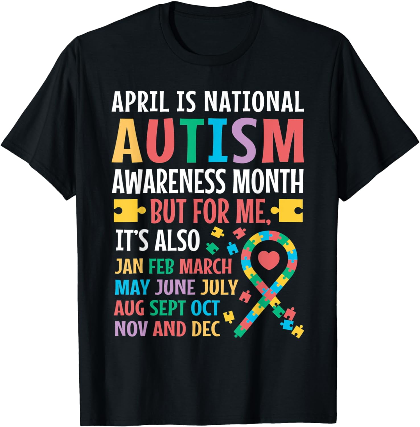 April Is National Autism Awareness Month Autistic Kid Autism T-Shirt ...