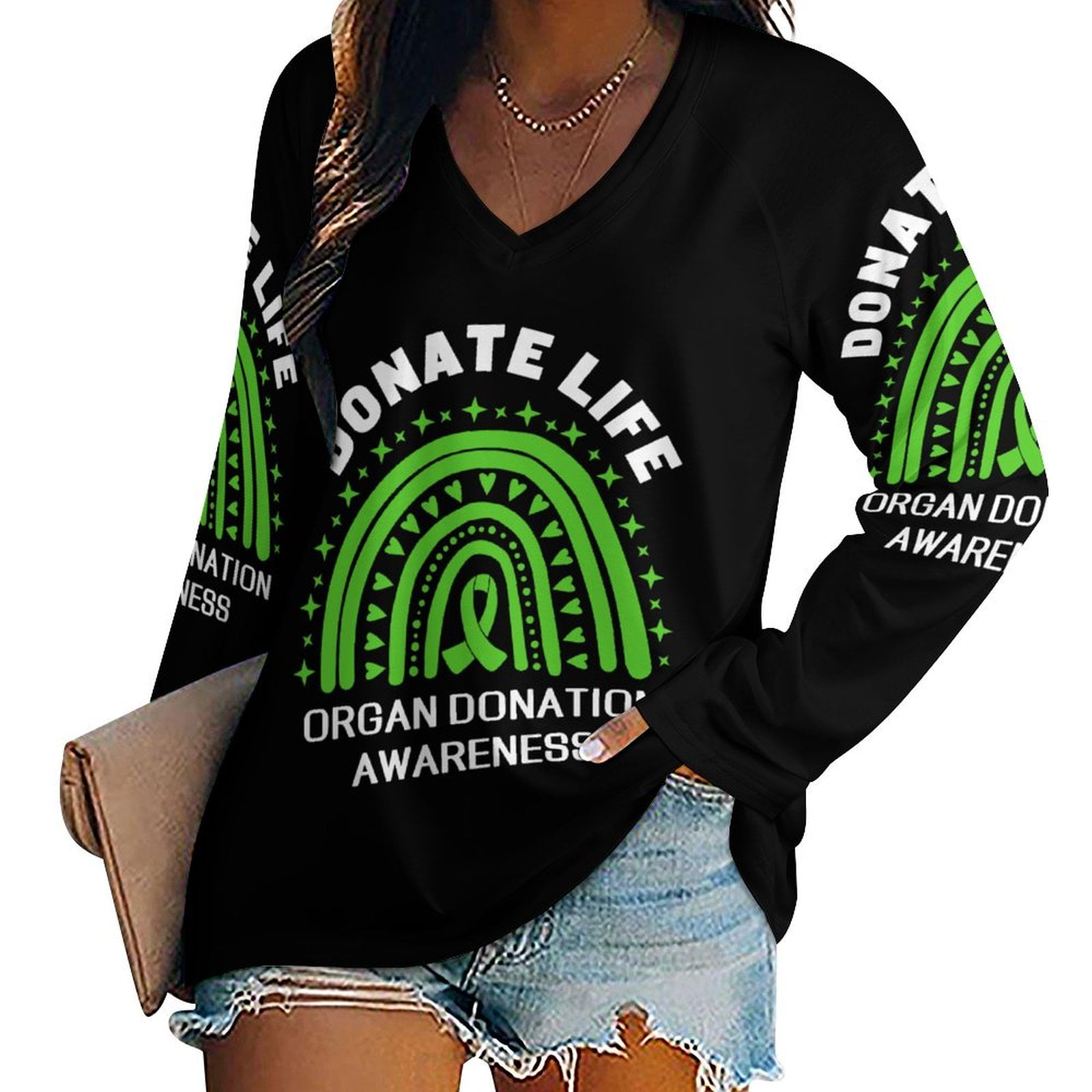 April Is Organ Donation Awareness Month Women's Long Sleeve Shirts ...