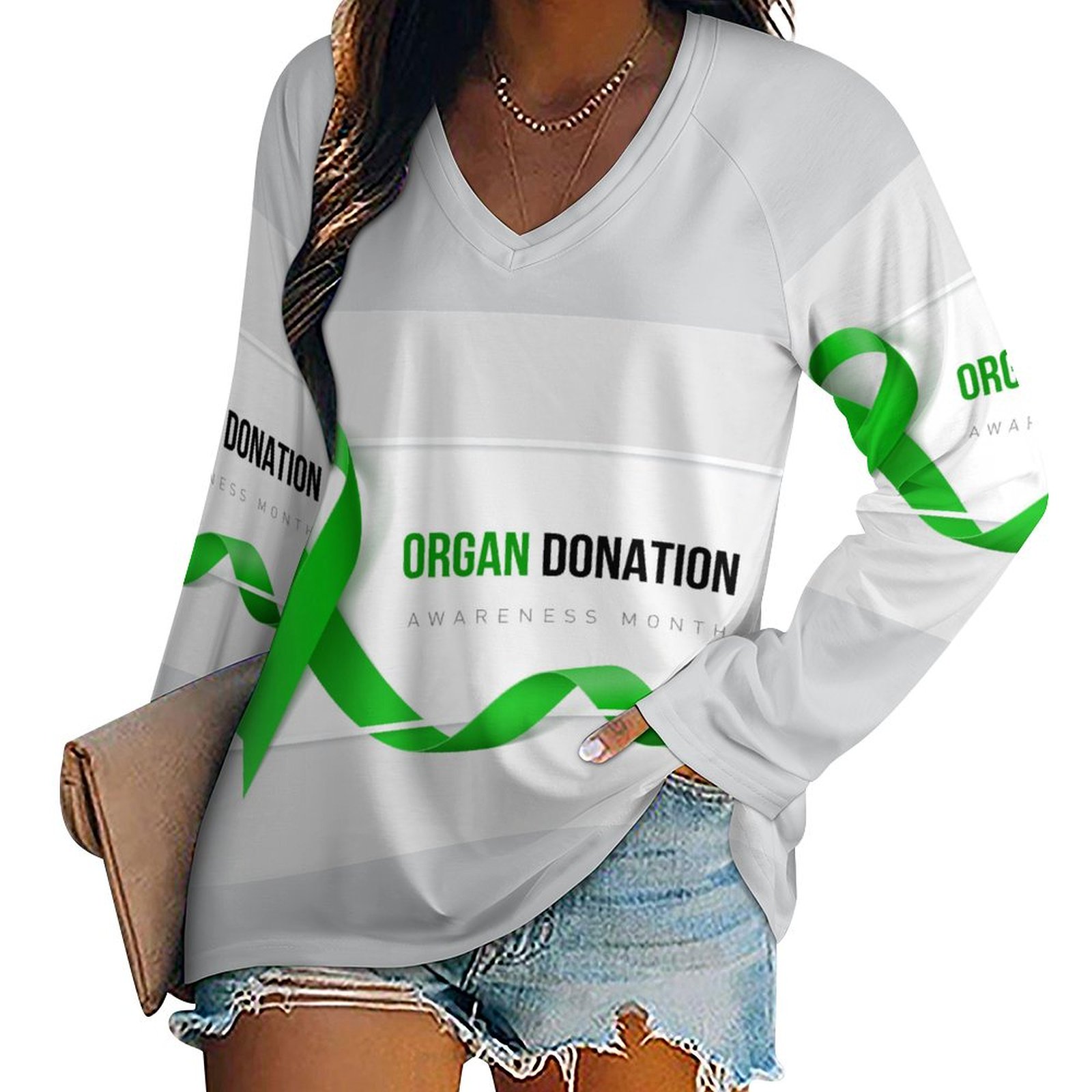 April Is Organ Donation Awareness Month Women's Long Sleeve Shirts ...