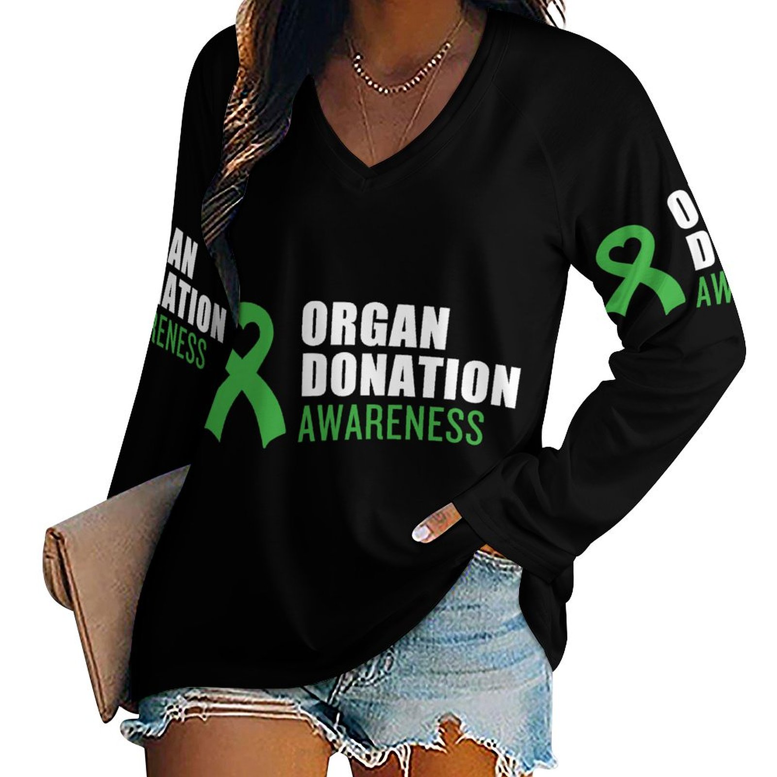 April Is Organ Donation Awareness Month Women's Long Sleeve Shirts ...