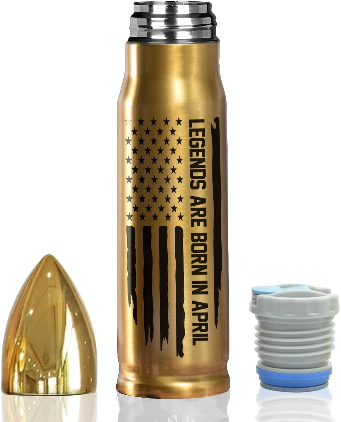 April Legends 17oz Stainless Steel Bullet Tumbler - Funny Birthday ...