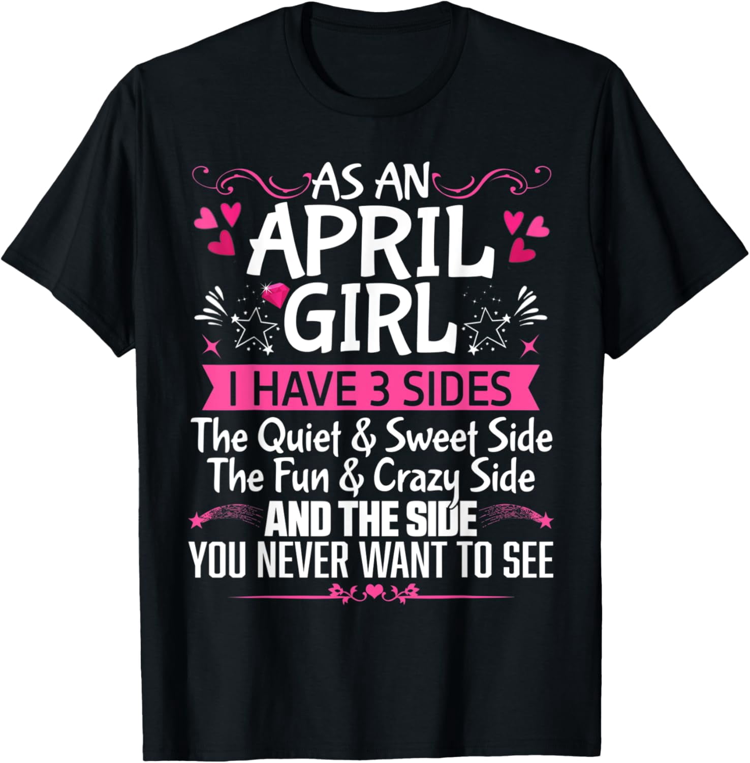 April Queen Born in April Cute Birthday April Girl T-Shirt Casual Short ...