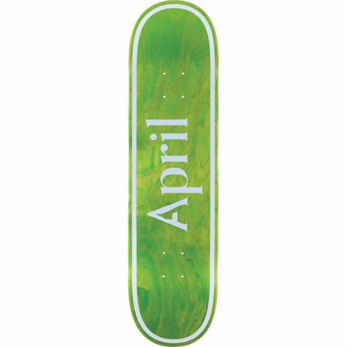 April Skateboards OG Logo Invert Mini Green Skateboard Deck - 7.25" x ...