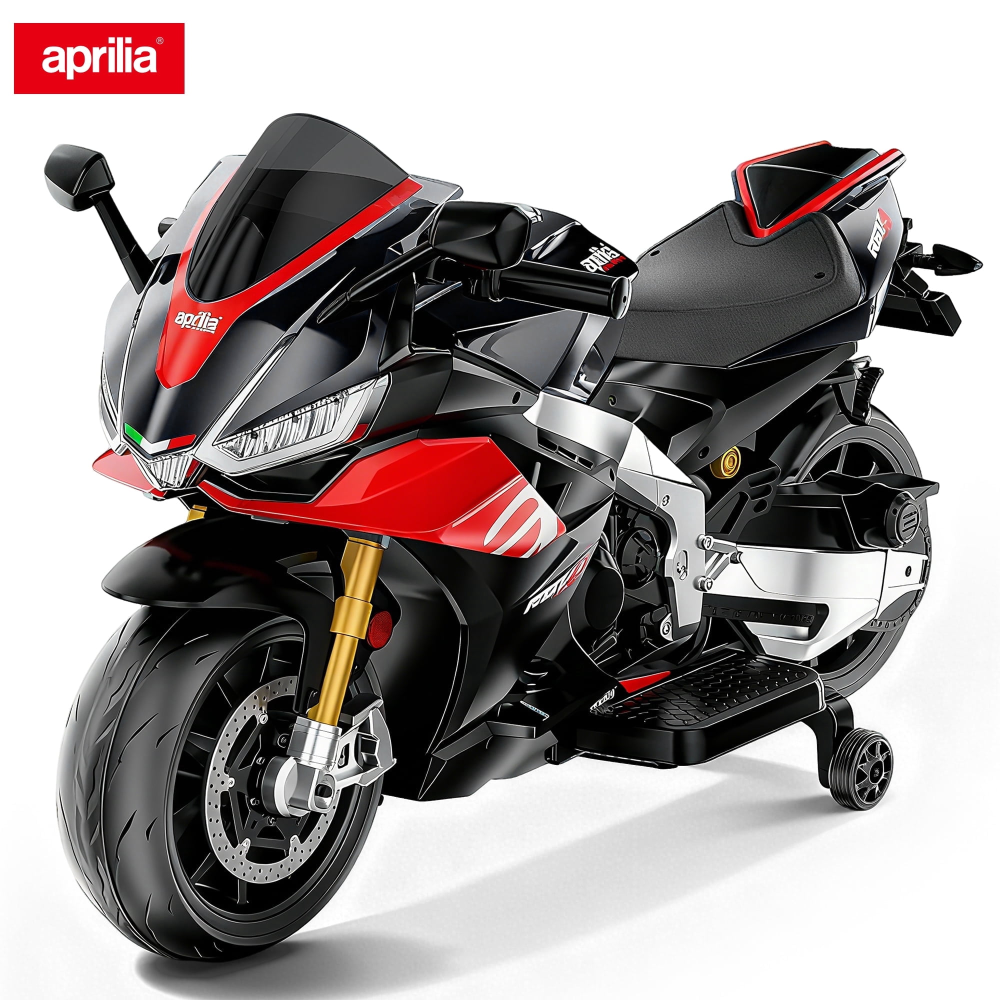 BKIRNP Aprilia 24V Kids Electric Motorcycle, LED Lights, Bluetooth ...
