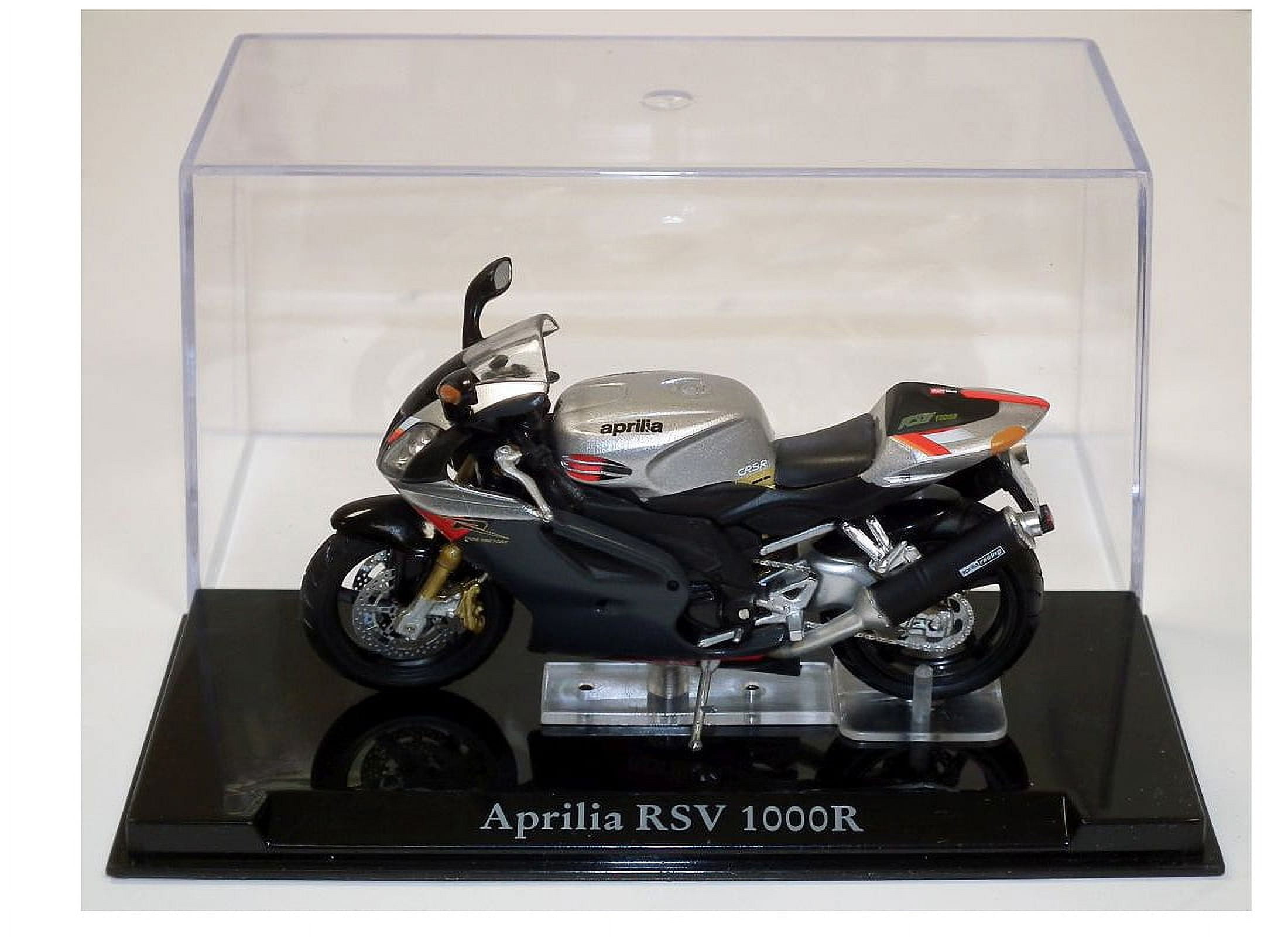 Aprilia RSV 1000R 1:24 scale Diecast Model Motorcycle in Silver by Ex ...