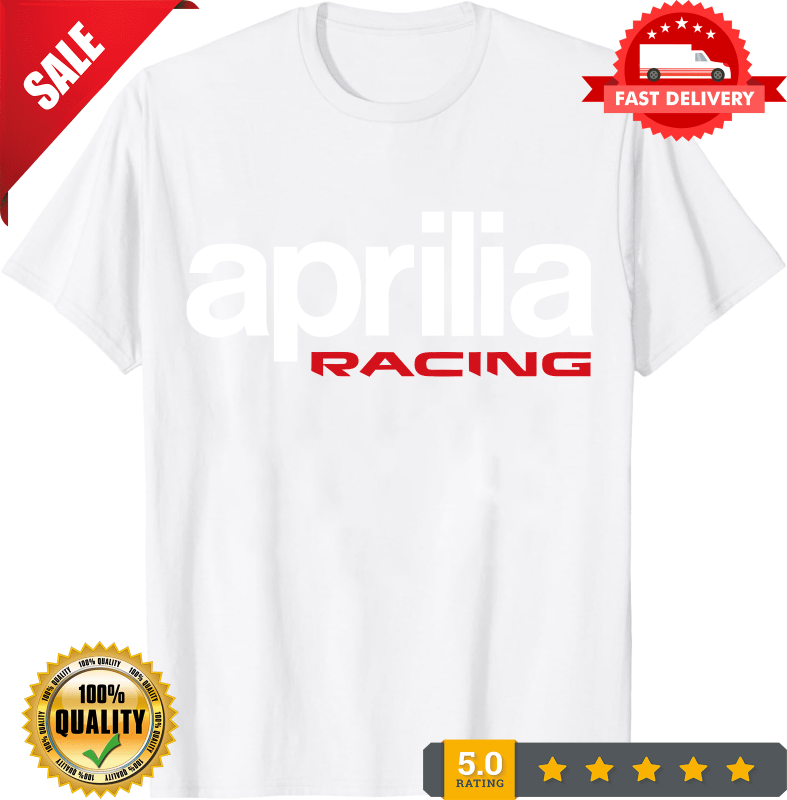 Aprilia Racing Logo Unisex t-shirt Black & Navy Size S-5XL, ULTRA ...