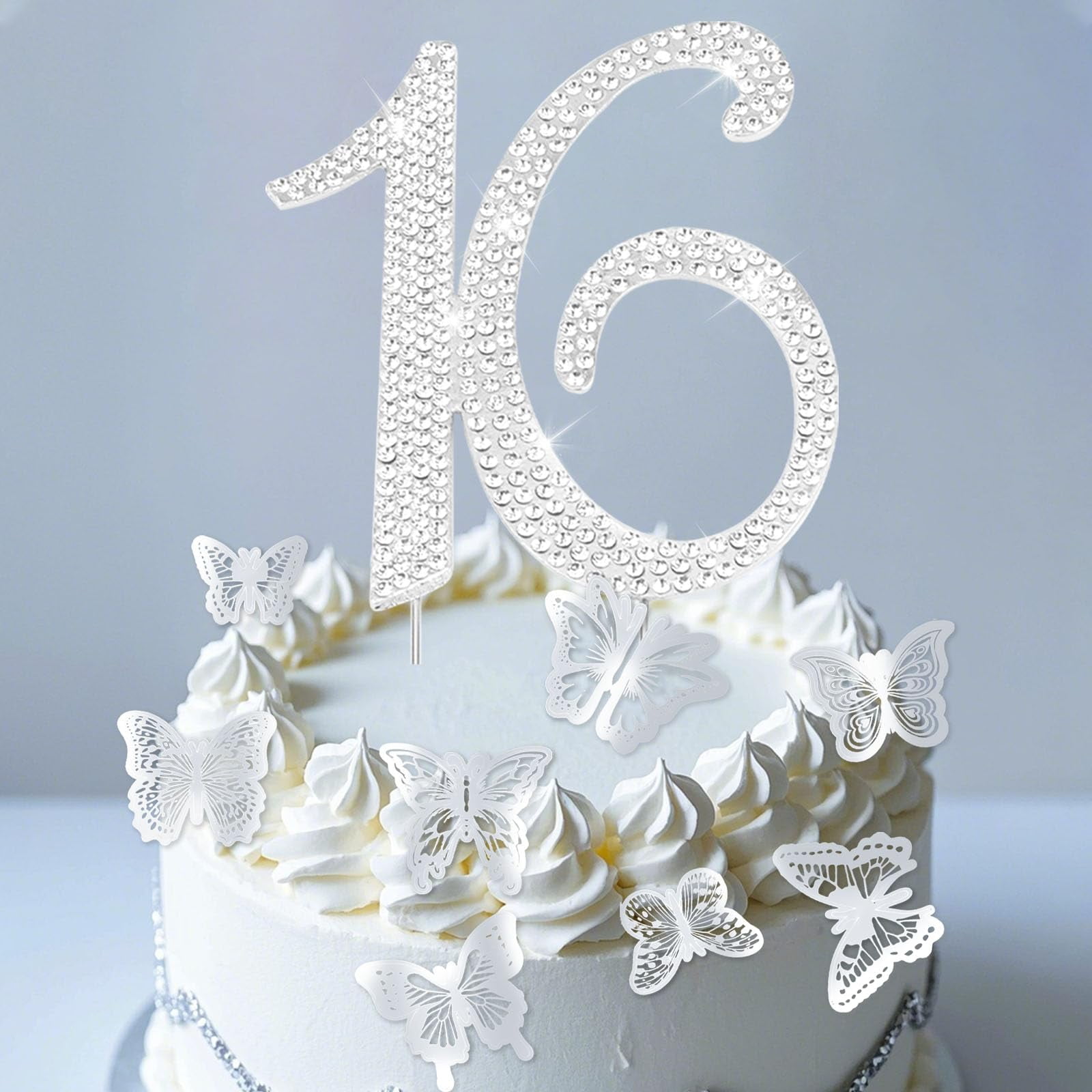Aprince Sweet Cake Topper&Butterfly Cake BSL1 Decorations, Rhinestone ...