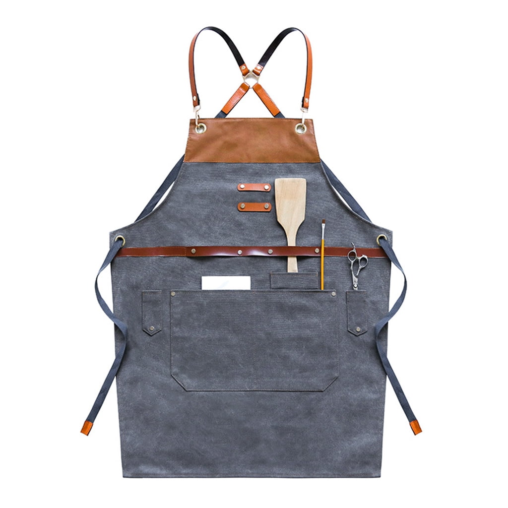 Apron Aprons with for Back Adjustable Strap and Large Pockets for Men ...